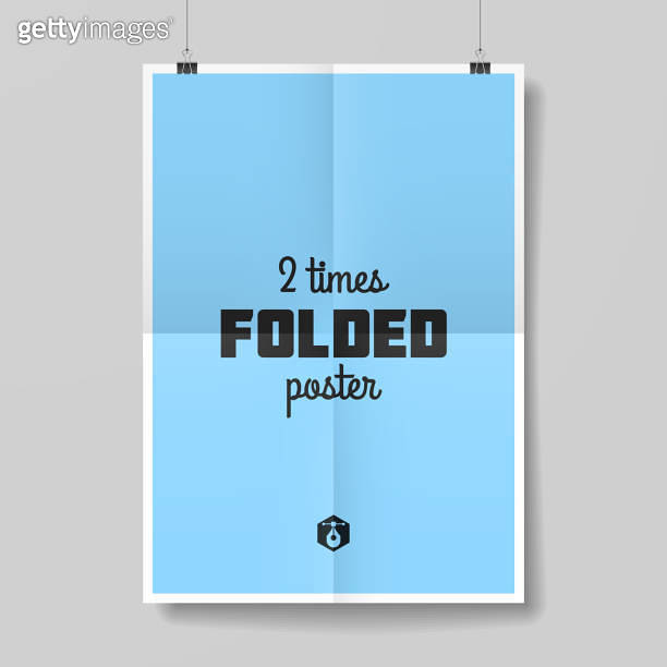 Two times folded poster template (508514543) 일러스트, 무료 일러스트 - 게티이미지뱅크