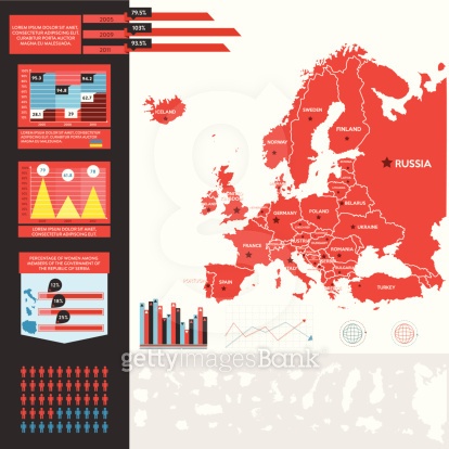 Infographic vector illustration with Map of Europe 이미지 (469604659) - 게티 ...