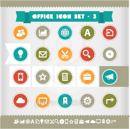Vintage flat office icons 이미지 (479003927) - 게티이미지뱅크
