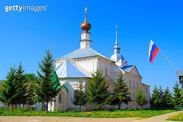 Russian flag and church in Suzdal central square, Golden Ring 이미지 ...