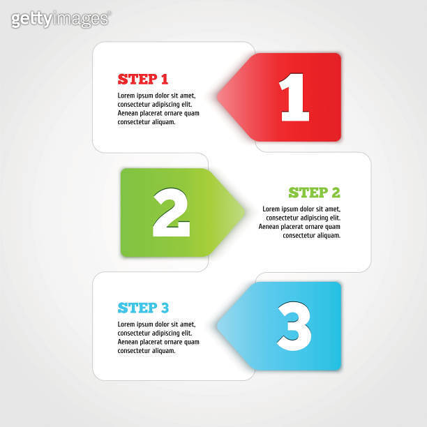 One two three - vector progress steps. (468205769) - 게티이미지뱅크