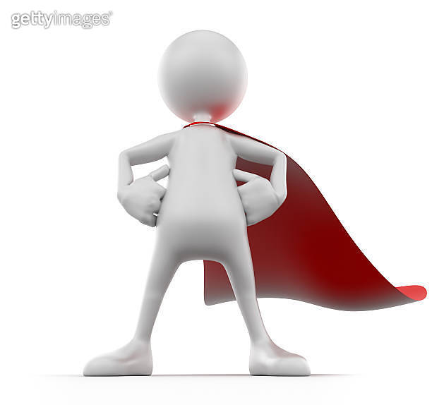 Posing superhero 3d Man, isolated w. clipping path 이미지 (482405057) - 게티 ...