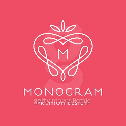 Simple line art monogram logo design (523697129) - 게티이미지뱅크