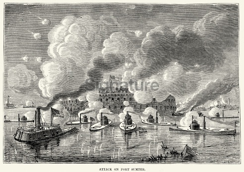 American Civil War - Attack on Fort Sumter 이미지 (495757981) - 게티이미지뱅크