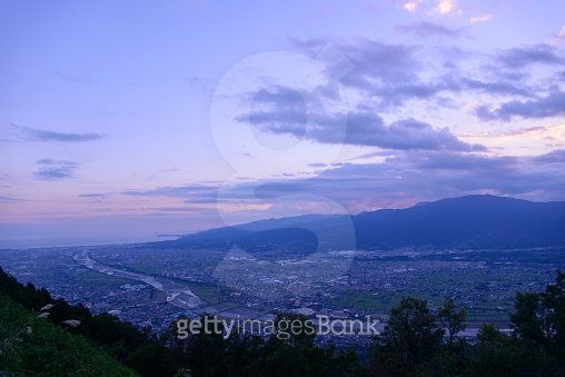 Landscape in the twilight at Seisho region, Kanagawa, Japan 이미지 ...