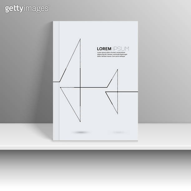 Magazine Cover with curved lines, dotted lines and black dots ...