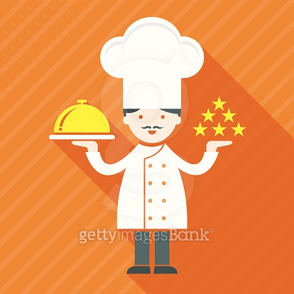 Illustration : Male Chef, Show five stars and salver 이미지 (517750613 ...
