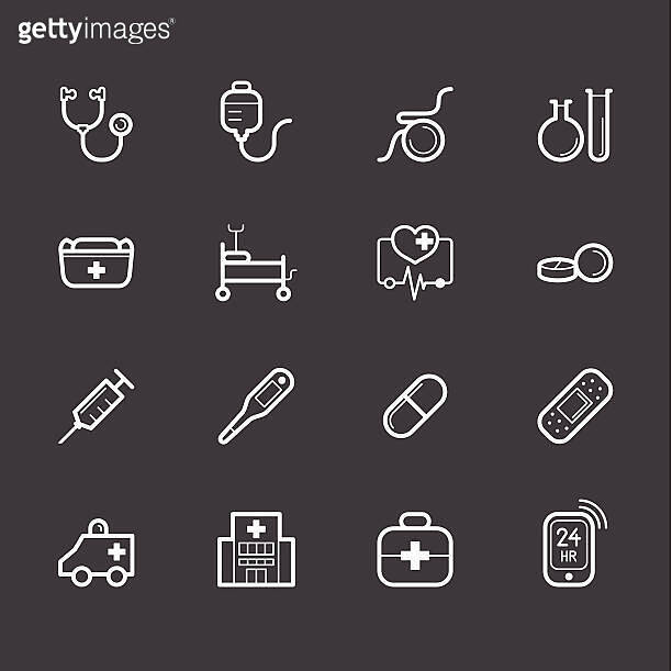 hospital_element_vector_black_icon_set_on_white_background (507818999 ...
