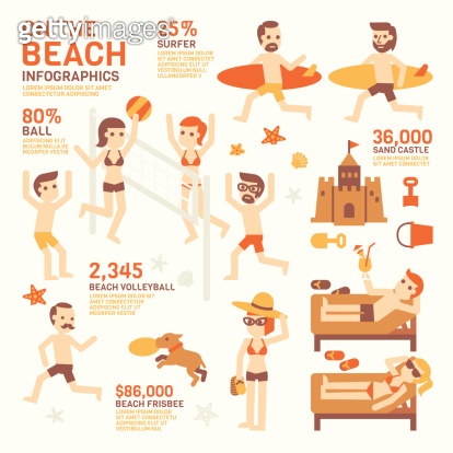 On The Beach Infographics 이미지 (487808085) - 게티이미지뱅크