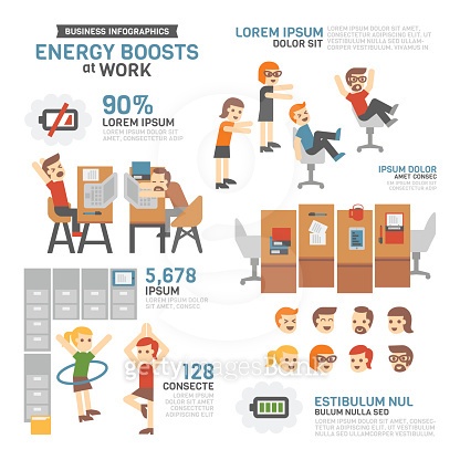 Energy Boosts at Work Infographics 이미지 (487808071) - 게티이미지뱅크