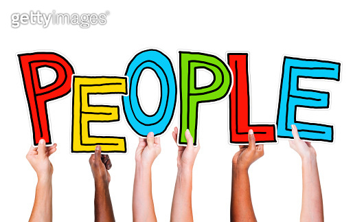 Multiethnic Group of People Holding Word People 이미지 (511805981) - 게티이미지뱅크
