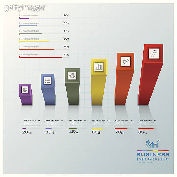 Modern Square Bar Diagram Business Infographic 이미지 (482473699) - 게티이미지뱅크