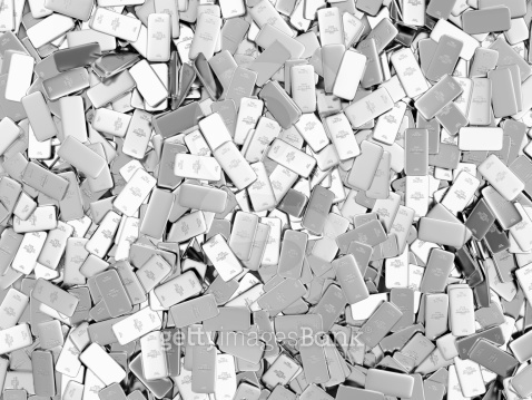 Heap of Flat Silver Bars Abstract Background 이미지 (502742211) - 게티이미지뱅크