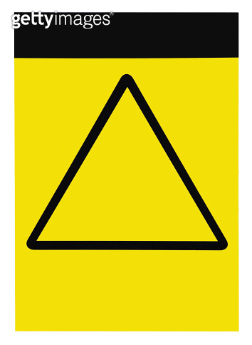 Blank empty yellow black triangle general caution warning attention ...