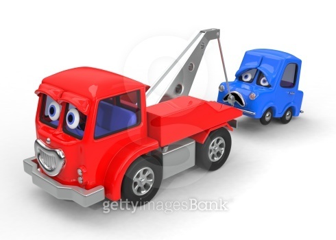 Sad, broken down car being towed 3D illustration 이미지 (497467083) - 게티이미지뱅크