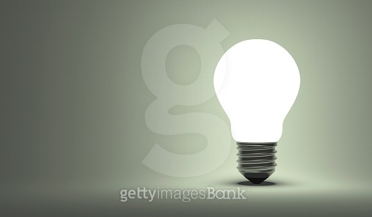Shining arbitrary light bulb on gray 이미지 (528130831) - 게티이미지뱅크