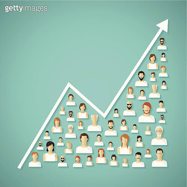 Vector social network population and demography growth concept ...