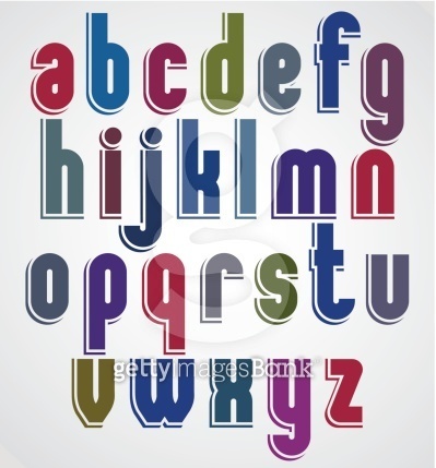 Retro font with rounded corners, bold condensed letters typeface ...