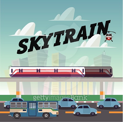 skytrain in the city.railcar. electric train. traffic jam 이미지 ...
