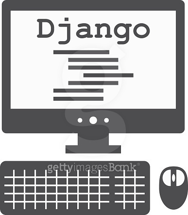 vector icon of personal computer with django code 이미지 (523184317) - 게티이미지뱅크