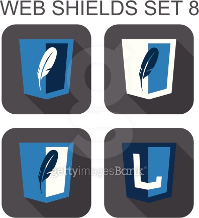 vector collection of database web development shield signs: fea 이미지 ...