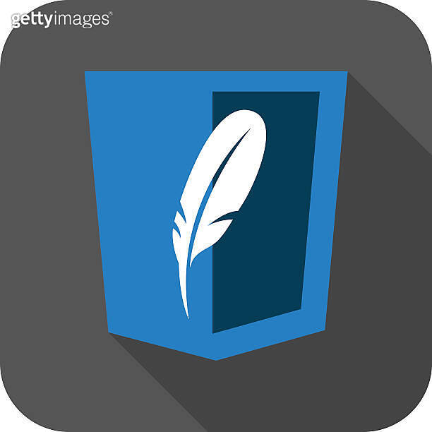 vector illustration of dark blue shield with feather light datab 이미지 ...