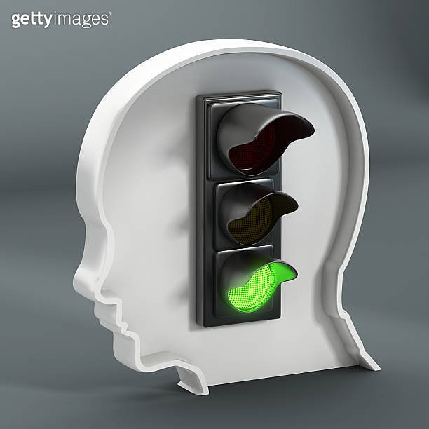 Green traffic light in head 이미지 (484171765) - 게티이미지뱅크