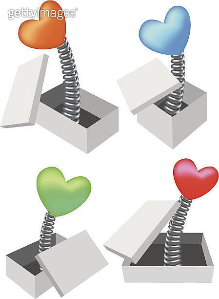 Toy Heart Pop Out of Box Vector Illustration (499617533) 일러스트, 무료 일러스트 ...
