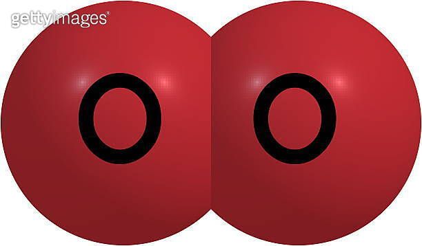 Oxygen (O2) molecular structure isolated on white 이미지 (480218249) - 게티이미지뱅크