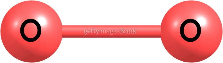 Oxygen (O2) molecular structure isolated on white 이미지 (480218251) - 게티이미지뱅크