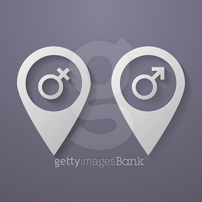 Map Pointer Icon with Male and Female symbols 이미지 (522544247) - 게티이미지뱅크