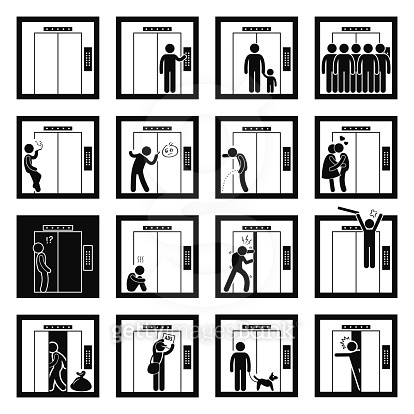 Things that People do inside Elevator Lift 이미지 (523428281) - 게티이미지뱅크