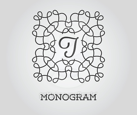 Monogram Design Template with Letter Vector Illustration Premium ...