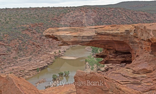 Overhang Rock Formation at Kalbarri National Park Gorge 이미지 (475900524 ...