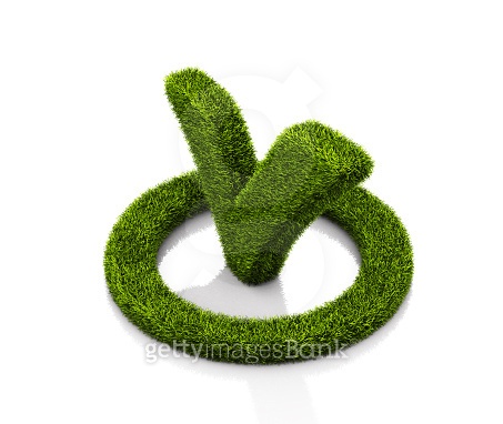 Green grassed check mark symbol in the circle on white (481187922) 아이콘 ...