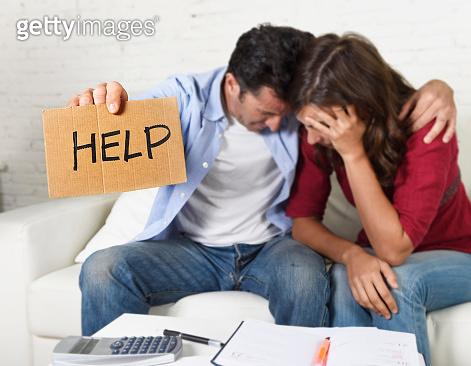 couple worried in bad financial situation stress asking for help 이미지 ...