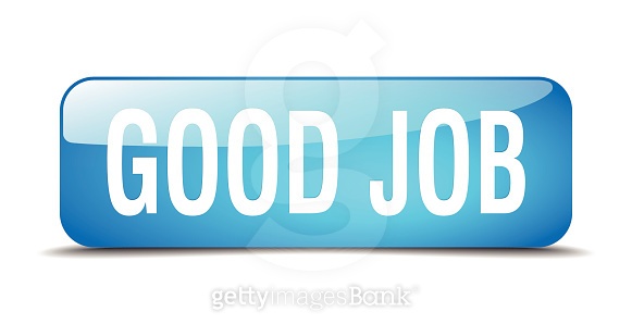 good job blue square 3d realistic isolated web button 이미지 (482442440 ...