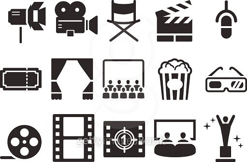 Stock Vector Illustration: Movies icons 이미지 (464776118) - 게티이미지뱅크