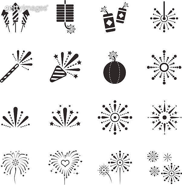 Stock Vector Illustration: Fireworks icons 이미지 (470828224) - 게티이미지뱅크