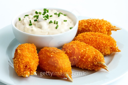 Fried surimi breaded crab claw. 이미지 (488222680) - 게티이미지뱅크