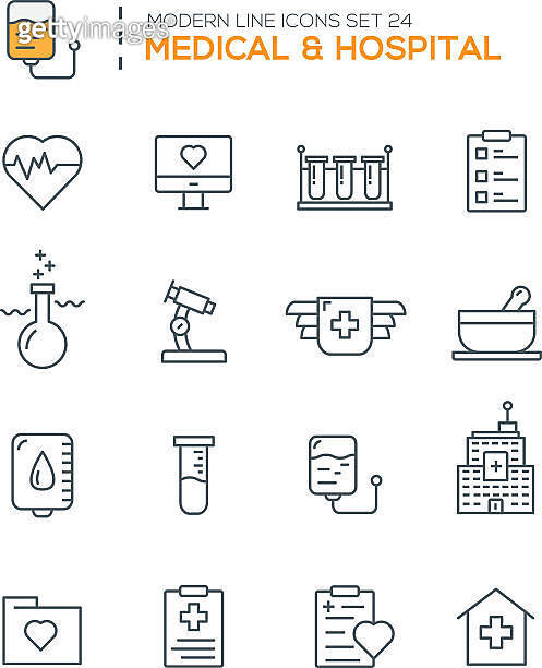 Set of Modern Line icons of Medical & Hospital icons 이미지 (487787906 ...