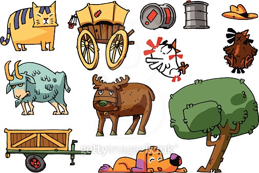 Series of objects and farm animals. 이미지 (476599926) - 게티이미지뱅크