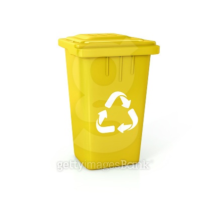 Yellow Recycle bin with recycle sign 이미지 (477454152) - 게티이미지뱅크
