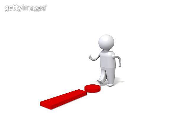 3d human with a red exclamation mark (470614676) - 게티이미지뱅크