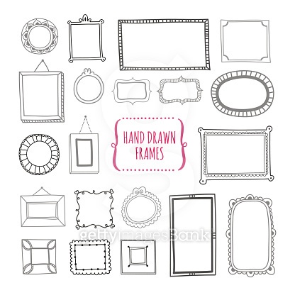 Hand drawn frames design elements for decoration in vector (485011784 ...