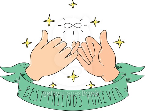 Best friends forever cartoon style little fingers with infinity sign ...
