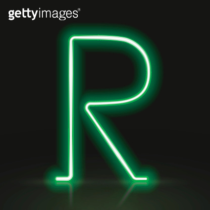 3d green neon light letter R (483954834) - 게티이미지뱅크