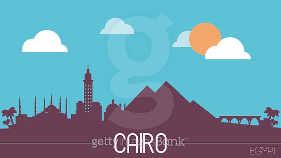 Cairo Egypt skyline silhouette 이미지 (487977296) - 게티이미지뱅크