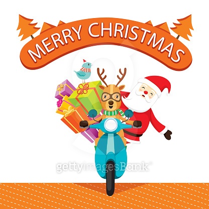 Reindeer Riding Motorcycle With Santa Claus 이미지 (493219278) - 게티이미지뱅크