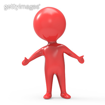 3d Red man with arms outstretched 이미지 (500613443) - 게티이미지뱅크